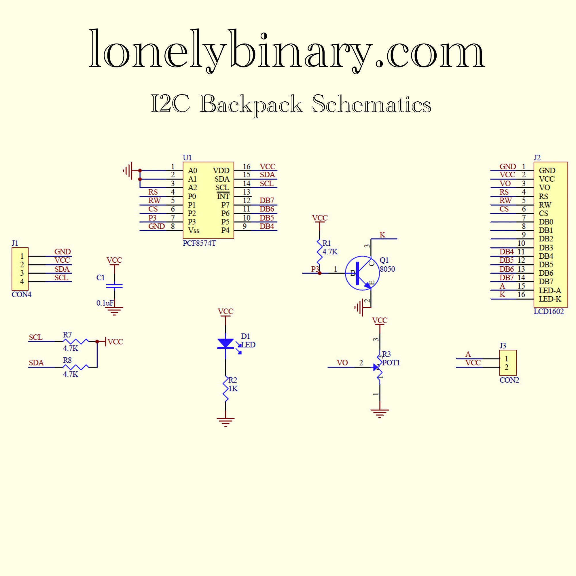 I2C Backpack for 1602 2004 LCD Display – Lonely Binary