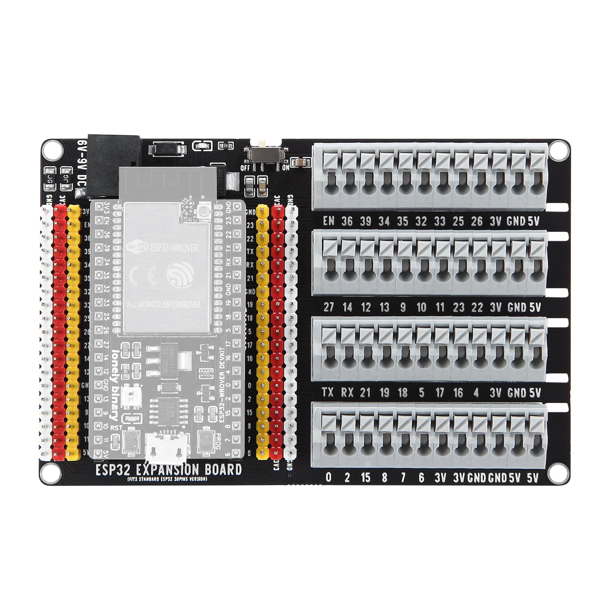 ESP32 Non-Screw Terminal Expansion Board – Lonely Binary